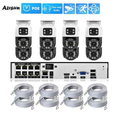 8CH 4CH 6MP POE NVR Kit Security System Dual Lens PTZ IP Camera ...