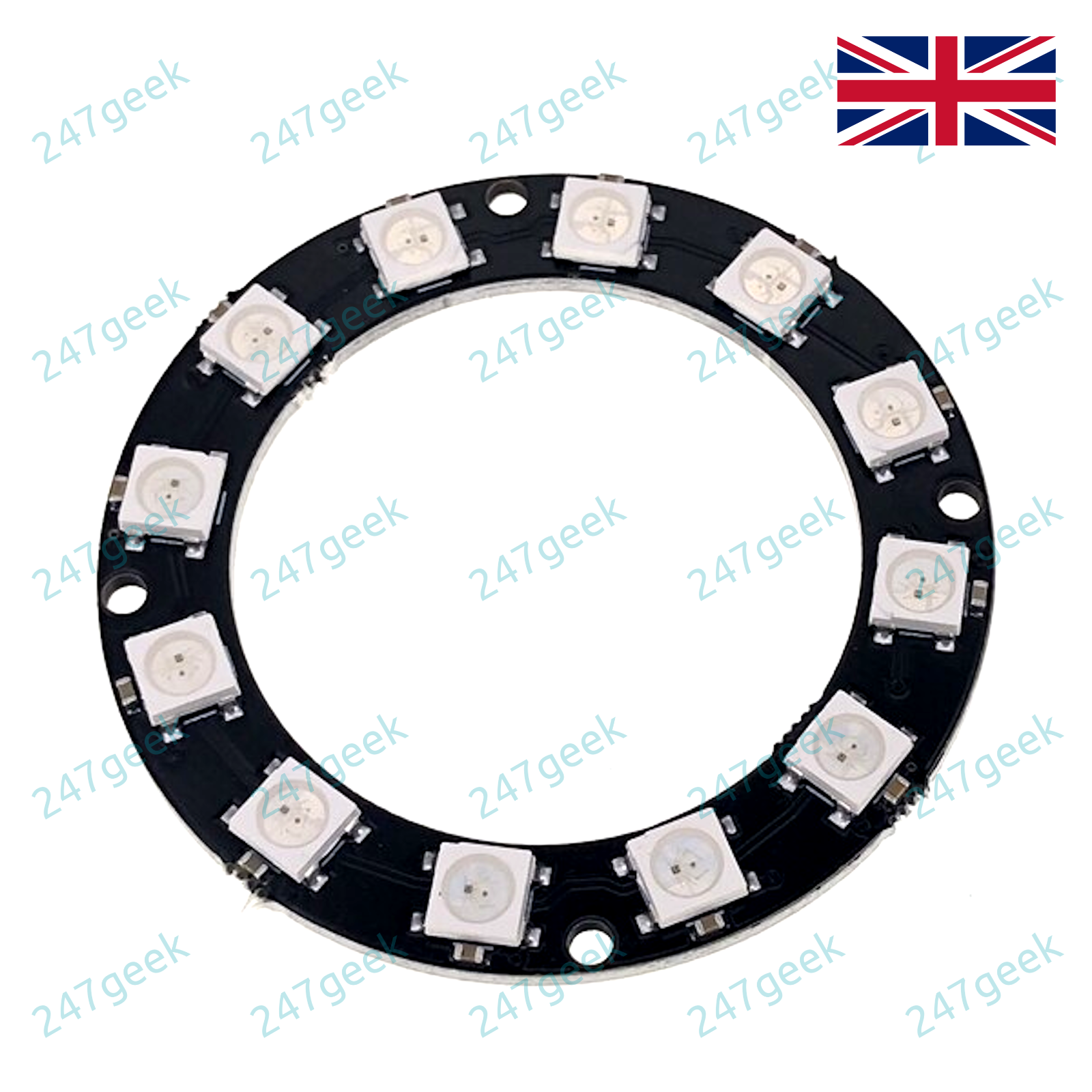 🇬🇧 WS2812B WS2812 Neopixel RGB LED ring strip 1 7 8 12 16 24 60 way ...