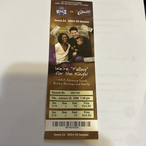 2004-05 Sacramento Kings Vs Cleveland Cavaliers Ticket 2nd Game In ...