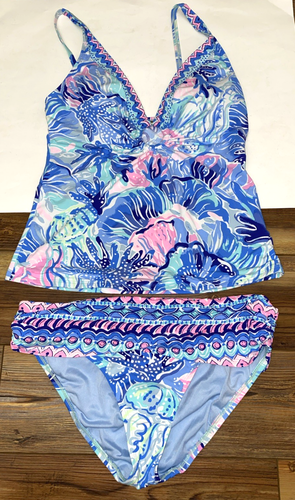 Lily Pulitzer Brenta Tankini Swim Suit Set Swimwear Resort Cruise Size ...
