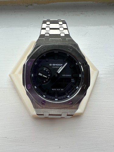 Custom Casio G-Shock GA-2100, CasiOak, Silver, AP Gen 5 Mod- Men's ...
