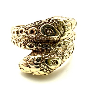 9ct Gold Snake Ring Heavy Men’s Gold Snake Ring Men’s Statement Snake ...