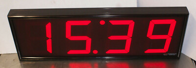 BIG LED DIGITAL CLOCK BRG Precision TIME BRG470 10"x30" Syncronized ...