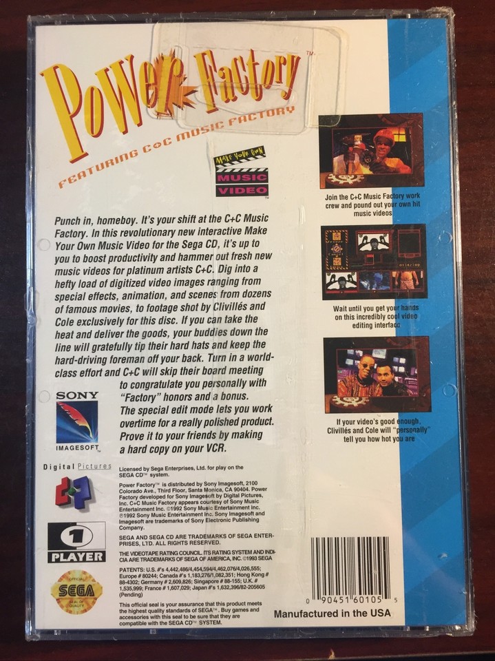 Power Factory Featuring C + C Music Factory(Sega CD) New In Box ...