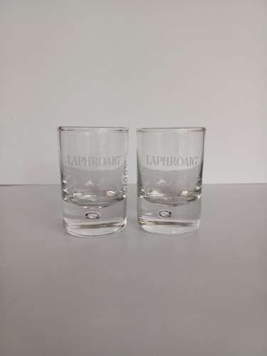 Pair of Laphroaig Single Malt Whisky Glasses Dram Shot 1990s Barely ...