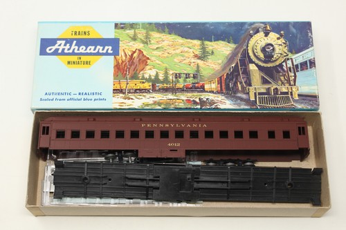 HO Athearn / Bev-Bel Coach Passenger Car Pennsylvania PRR 4012 Red Kit ...