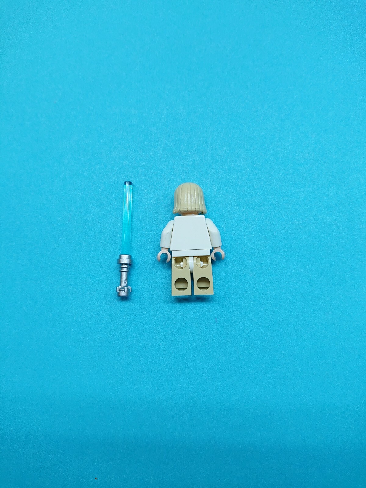 Lego Star Wars Minifigure Luke Skywalker Long Hair Pupils Lightsaber ...