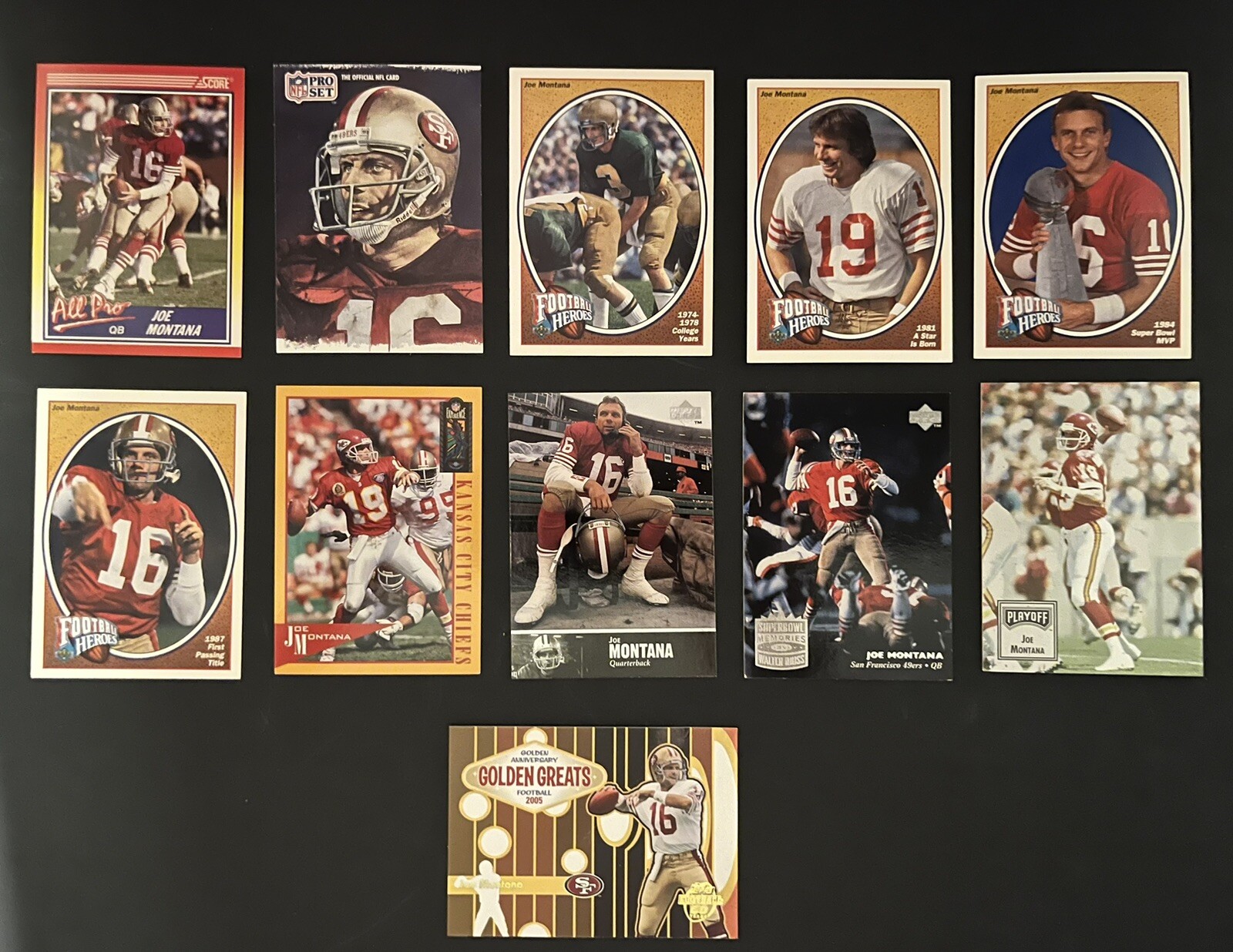 Joe Montana Trading Card Lot of 11 - 49er Quarterback NFL HOF | eBay