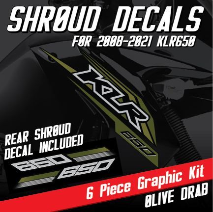 KLR650 graphic kit decals stickers shroud Olive Drab fits Kawasaki KLR ...