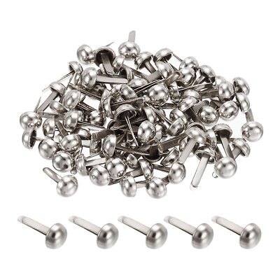 100pcs 6x12mm Mini Brads Round Paper Fasteners for Art Crafting, Silver ...