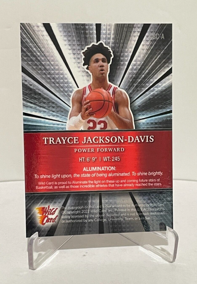 Auto #'d /124! Trayce Jackson-Davis 2022 Wild Card Alumination Auto #'d ...