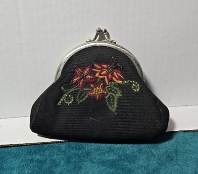 Vintage Etienne Aigner Beaded Embroidered Coin Purse Accessories Small ...