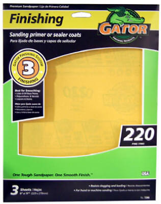 10 Pack - Sandpaper Sheet, 220-Grit, 9 x 11-In., 3-Pk. -7266 ...