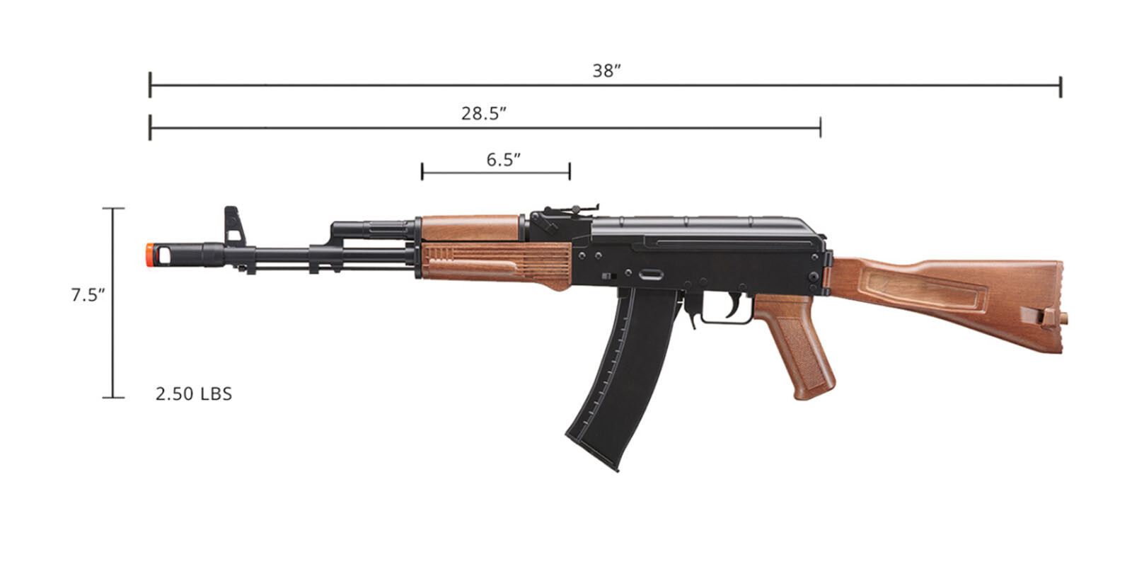 Well D74 AK47 Full Automatic AEG Airsoft Gun 6mm BB Rifle + Battery ...