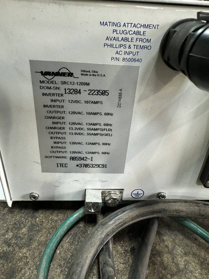 Vanner AC/DC Ambulance Inverter SRC12-1200M | 12-23V | 100-149V ...