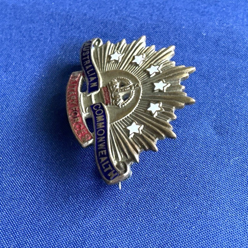 WW2 Australian Enamel & Brass Rising Sun with 6 White Stars Sweetheart ...