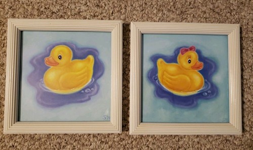 Rubbet Duck Framed Pictures White Frames Glass | eBay