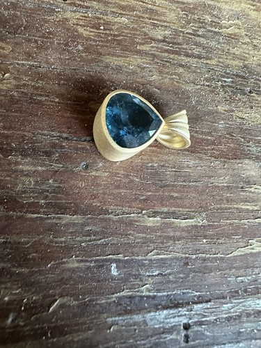 10k Gold Aquamarine Faceted Pear Shape Block Pendant 7.0 grams | eBay