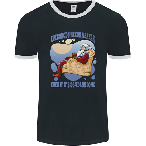 Navidad Santa Claus Needs A Break Navidad Hombre Ringer Camiseta Fotl ...