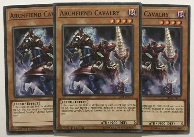 Yu-Gi-Oh! SR06-EN013 - 3 x Archfiend Cavalry - 1st edition - Common ...