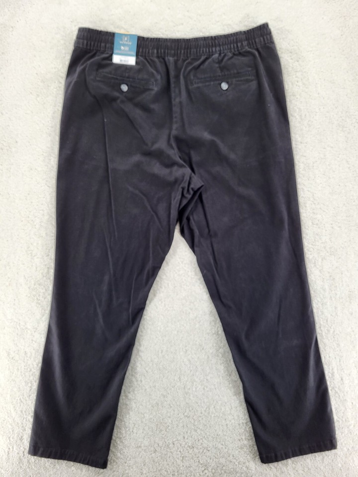 George GE Twill Logger Pants black size Large 36/38 flat front draw ...
