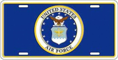 United States Air Force USAF Emblem on Blue Embossed License Plate ...