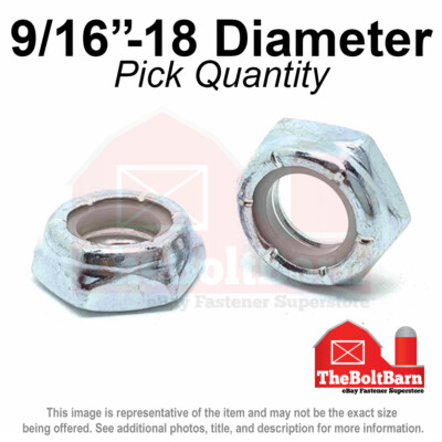 9/16"-18 Grade A Nylon Insert Hex Jam Lock Nuts Zinc FINE Nylok (Pick Quantity) | eBay