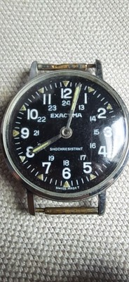 Exactima Vintage Mechanical Watch. Military Style. Working. | eBay UK