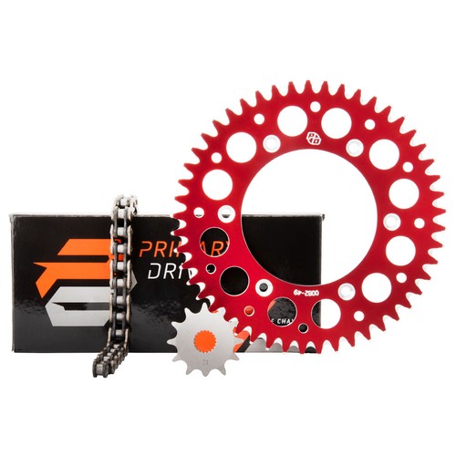 Primary Drive Chain and Sprocket Kit - Aluminum Rear/X-Ring Chain Red ...