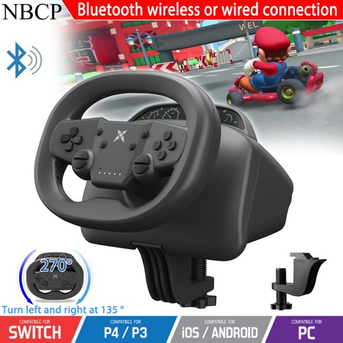 Wireless Gaming Racing Steering Wheel Controller For Switch PS3 PS4 PC ...
