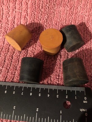 5 NEW Old Stock -Solid #5 laboratory rubber stoppers-EPDM tapered ...