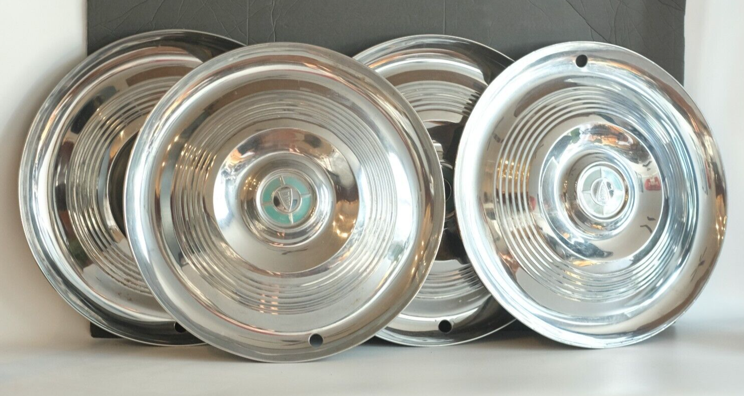 1950s Chrysler New Yorker Hubcaps Wheel Covers 15" 3 Crown Crest - Set ...