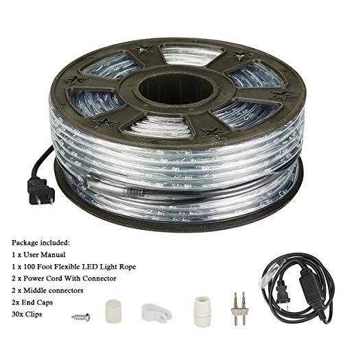 100ft Rope Lights Outdoor 110v Outdoor String Lights Waterproof ...