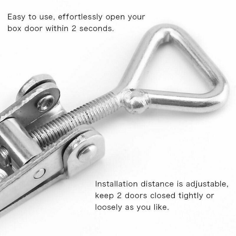 2/4×Cabinet Box Lever Handle Toggle Catch Latch Lock Clamp Hasp ...