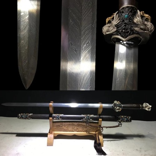 Fire Bird Phoenix Engraved Sword Jian Weapon Chinese War Combat ...