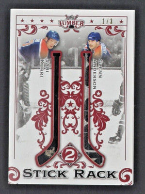 2021-22 LEAF LUMBER GLENN ANDERSON JARI KURRI STICK RACK RED 1/3 ...