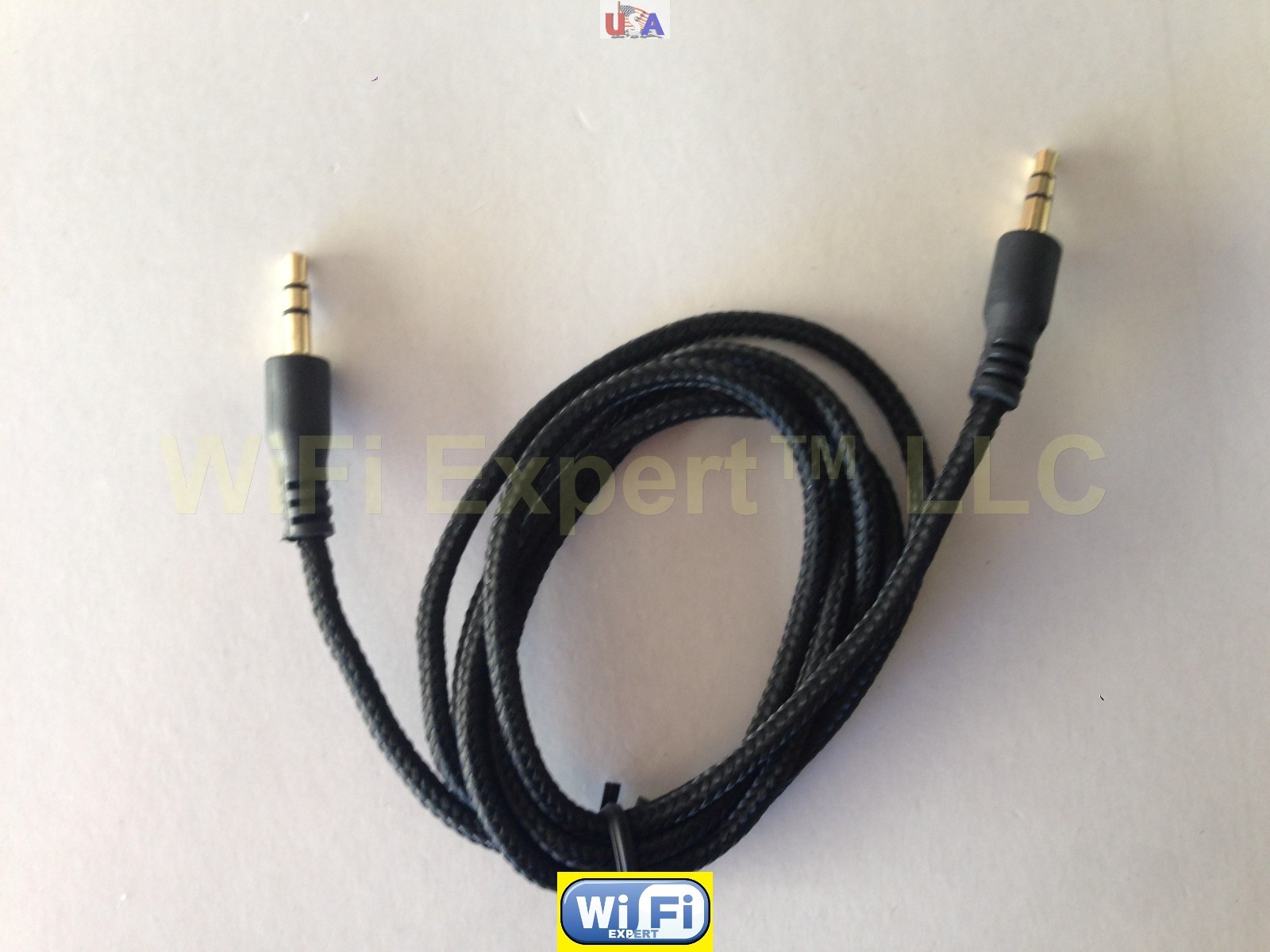 Braided 3.5mm Male To Male M/M Stereo Audio AUX Auxiliary Cable Cord PC ...