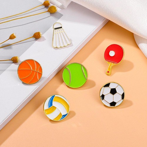 Cute Sports Ball Soccer Volleyball Basketball Brooch for Shirt Lapel ...