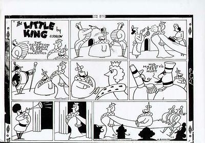 1949 LITTLE KING OTTO SOGLOW ORIGINAL PRODUCTION ART PAGE SUNDAY ...