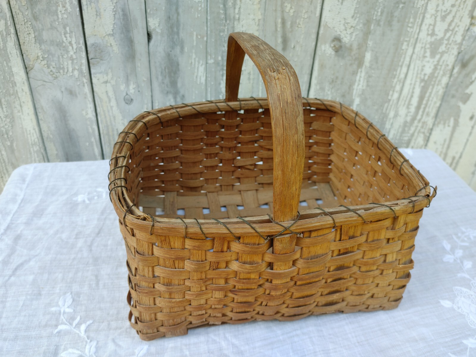 Antique 19th Century Taghkanic Basket with Wooden Handle | eBay