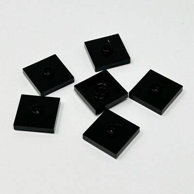87580 LEGO Plate Modified 2x2 w/ Groove 1 Stud Center Jumper BLACK (6 ...