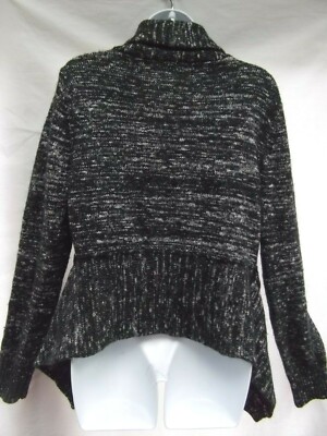 Kenneth Cole open cardigan sweater L shawl collar alpaca blend marl hi ...