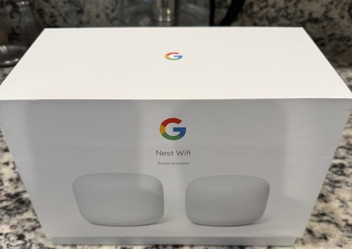 Google Nest WiFi Router 2Pack H2D Snow AC2200 /AC 1200 2x2 Dual Band 2. ...