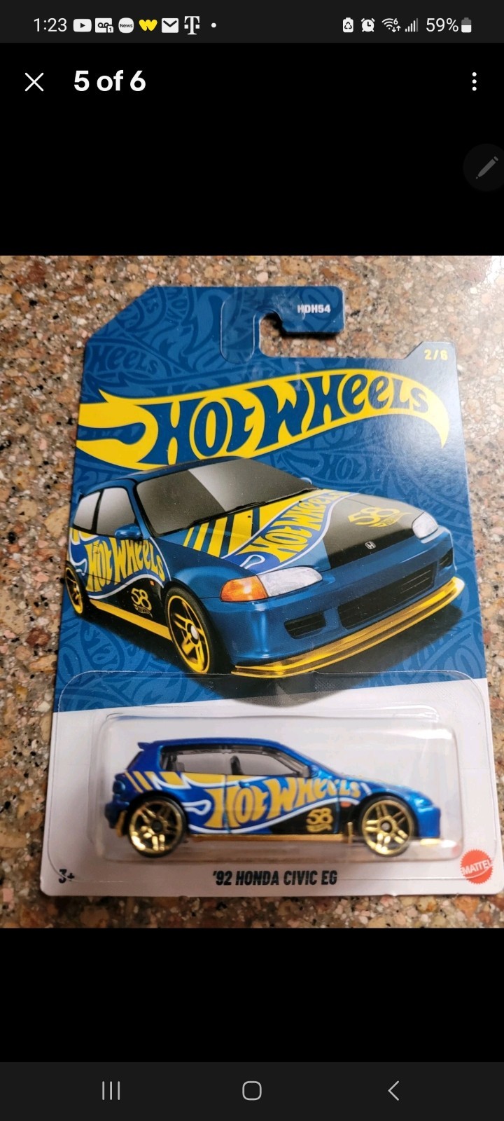 Hot Wheels - 2026 Hot Wheels 58th Anniversary Blue & Gold - '92 HONDA ...