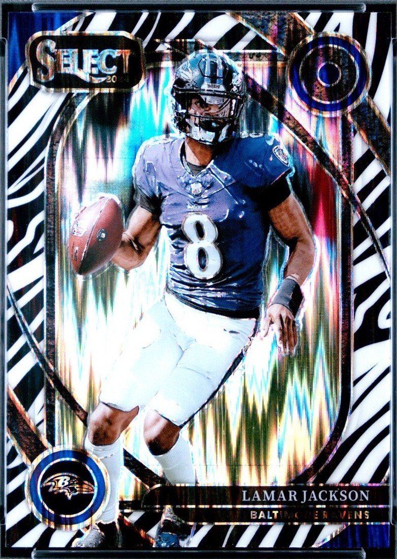 2024 Panini Select - Club Level Lamar Jackson #227 Zebra Shock Prizm ...