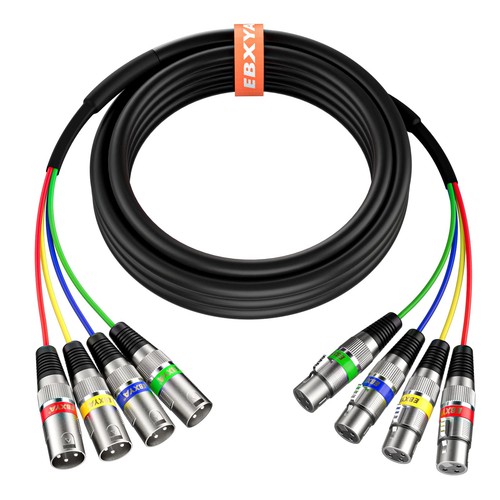15ft 4 Channel Snake - Premium XLR Male to Female Snake Cable for Live ...