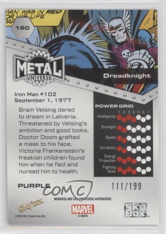2024 Skybox Marvel Metal Universe Avengers High Series Purple ...