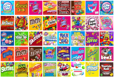 6 Pack Candy Vending Machine Label Sticker Decal NON Nutrish 2.5 ...