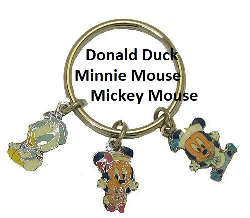 disney keyring minnie mouse mickey donald duck authenic chain disneyana ...