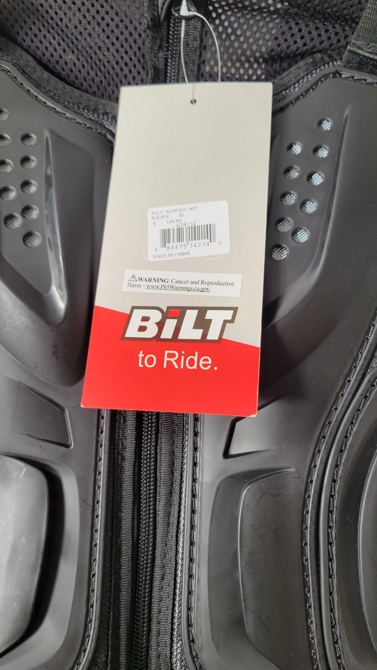 BILT Amped Jacket (Black) XL Padded Elbow Motorcycle Protection ...